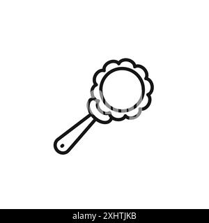 Baby rattle icon outline collection or set in black and white Stock ...