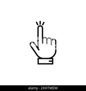 Hand clicking icon outline collection or set in black and white Stock ...