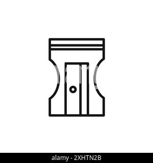 Pencil sharpener icon outline collection or set in black and white ...