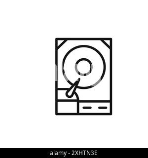 Hard disk drive icon outline collection or set in black and white Stock ...