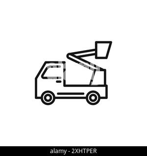 rescue truck basket icon outline collection or set in black and white ...