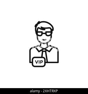 vip person icon outline collection or set in black and white outline ...
