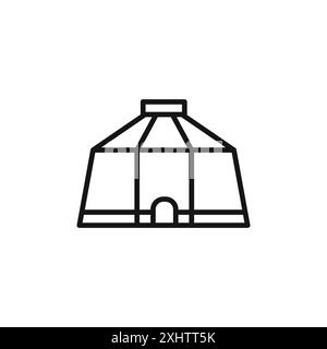 Yurt Icon outline collection or set in black and white Stock Vector ...