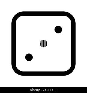 Dice three icon linear logo mark set collection in black and white for ...