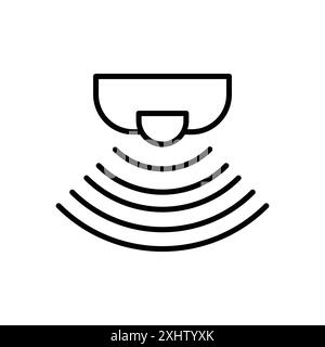 Sensor icon linear logo mark set collection in black and white for web ...