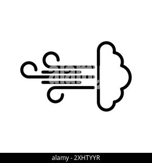 gust icon linear logo mark set collection in black and white for web ...