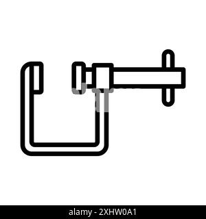 Vice clamp icon linear logo mark set collection in black and white for ...