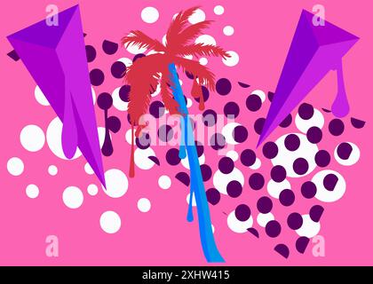 Palm Tree graffiti. Abstract modern street art decoration performed in ...
