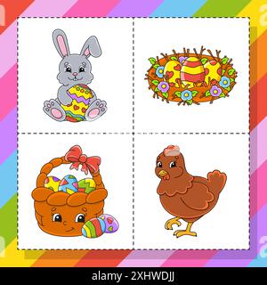 Cartoon character. Easter theme. Colorful vector illustration. Isolated ...