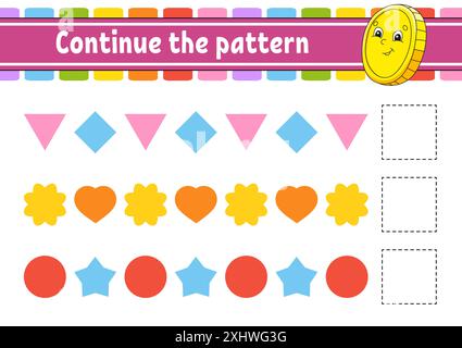 Continue the pattern. Education developing worksheet. Game for kids ...