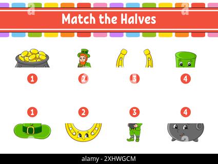 Match the halves. Education developing worksheet. Matching game for ...