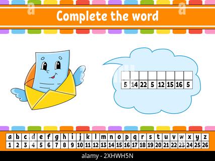Complete the words. Cipher code. Learning vocabulary and numbers ...