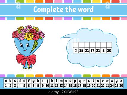 Complete the words. Cipher code. Learning vocabulary and numbers ...