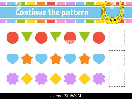 Continue the pattern. Education developing worksheet. Game for kids ...