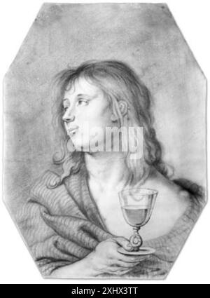 Drawing by Karel van Mander III depicting the Apostle Judas Thaddaeus ...
