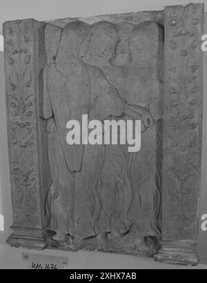 A relief showing angels playing musical instruments, representing ...