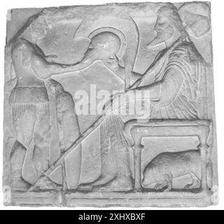 Relief depicting the frieze from the Harpy Monument in Xanthos, showing ...