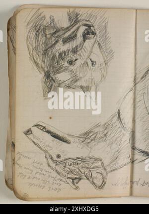 Sketch of a wolf. Notes Larsen Stevns, Niels 1864 - 1941 Drawing Skitse ...