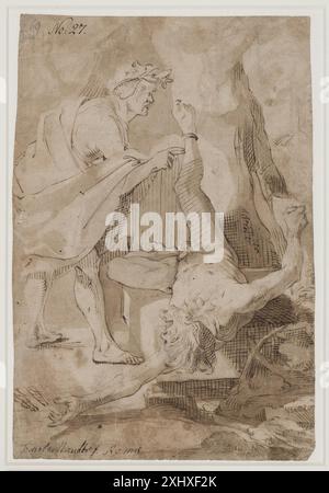 Drawing by Karel van Mander III depicting the Apostle Judas Thaddaeus ...
