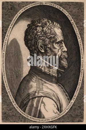 Copper engraving by Melchior Lorck depicting Prince Ismael, a Persian ...