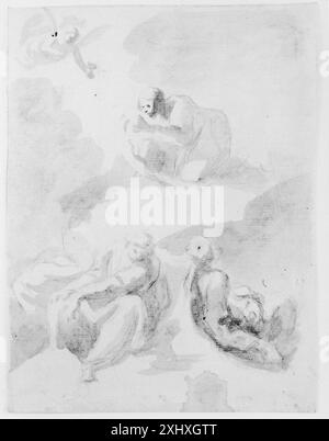 Drawing depicting the Agony in the Garden, showing Christ in prayer ...