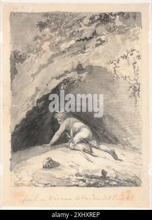 Drawing by Nicolai Abildgaard depicting Niels Klim appearing on ...