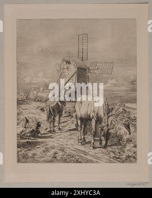 Etching by Simon Ludvig Ditlev Simonsen (1841–1928) showing an old well ...