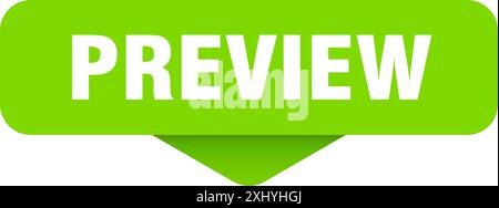 preview sticker. preview sign on transparent background. rectangular ...
