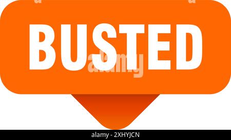 busted sticker. busted sign on transparent background. rectangular ...