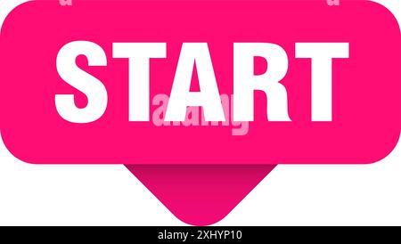 start sticker. start sign on transparent background. rectangular button ...