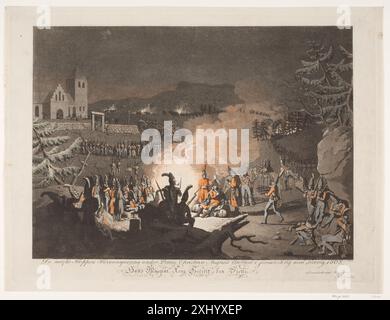 Aquatint by Niels Truslew (1762-1827) depicting the bombardment of ...