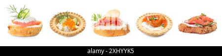 Canapes isolated on white Stock Photo - Alamy