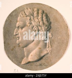 Drawing by Didrich Gercken showing a portrait medal of Roman Emperor ...