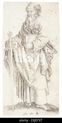 Copper engraving representing the apostle Paul, created by Martin ...