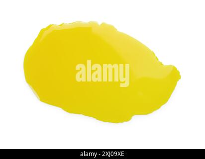 Blot of yellow printer ink isolated on white Stock Photo - Alamy