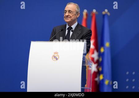 Kylian MBappe and President of Real Madrid Florentino PEREZ during the ...