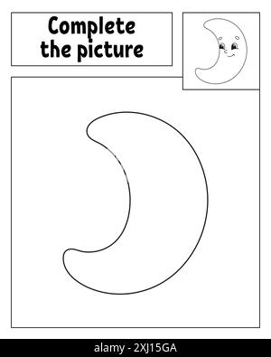 Crescent coloring page for preschool, kindergarten & Montessori kids to ...