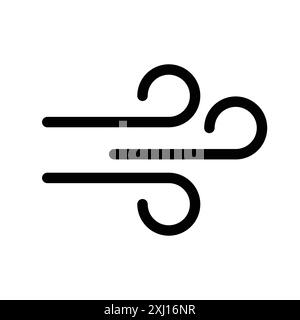 gust icon linear logo mark set collection in black and white for web ...