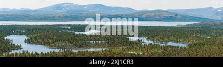 A panoramic view of Rogen Nature Reserve in Sweden, featuring a series ...