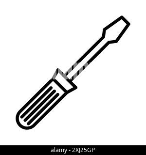Screwdriver icon linear logo mark set collection in black and white for ...