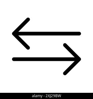 Swap icon linear logo mark set collection in black and white Stock ...