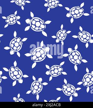 Turtles pattern illustration in vector. Art with stylized turtles in ...
