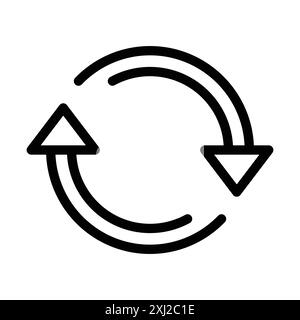 Synchronization icon linear logo mark set collection in black and white ...