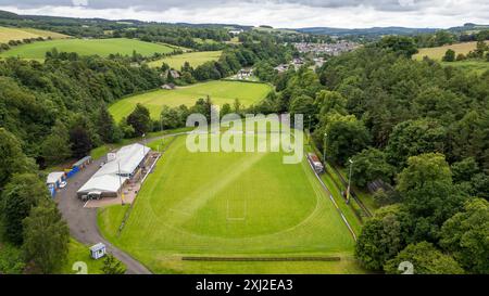 Aerial view of Riverside Park Jedburgh, Scotland, home of Jedforest ...