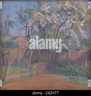 A painting by Karl Schou depicting a spring day in the Jardin du ...