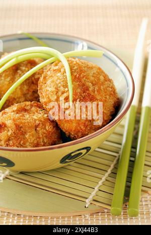 Japanese rice Croquettes Stock Photo - Alamy
