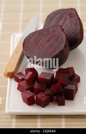 Chopped cooked beetroot Stock Photo - Alamy