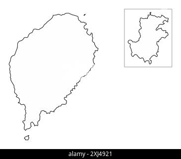 Saint Thomas map. Blank vector map of the Island. Borders of Saint ...