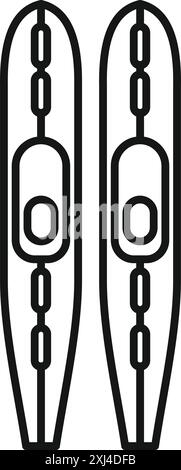 Simple line drawing of a pair of skis and poles, perfect for ...
