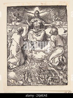 Woodcut by Albrecht Dürer depicting the Last Supper, showing Christ and ...